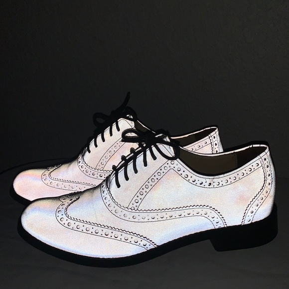 Cole Haan | Shoes | Cole Haan Gray Reflective Wingtip Oxford Sz 5 ...